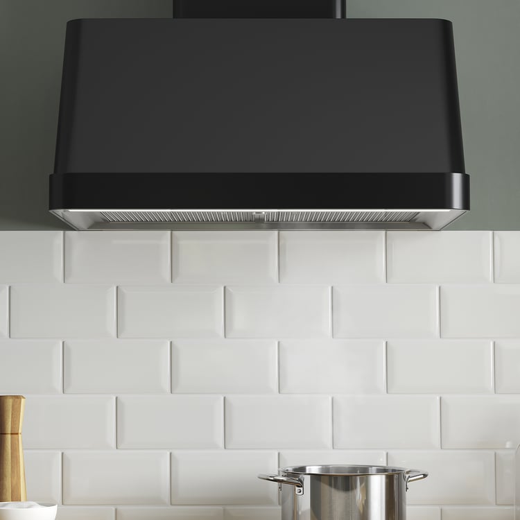 FOKUSERA wall mounted extractor hood, black, 70 cm - IKEA Norway