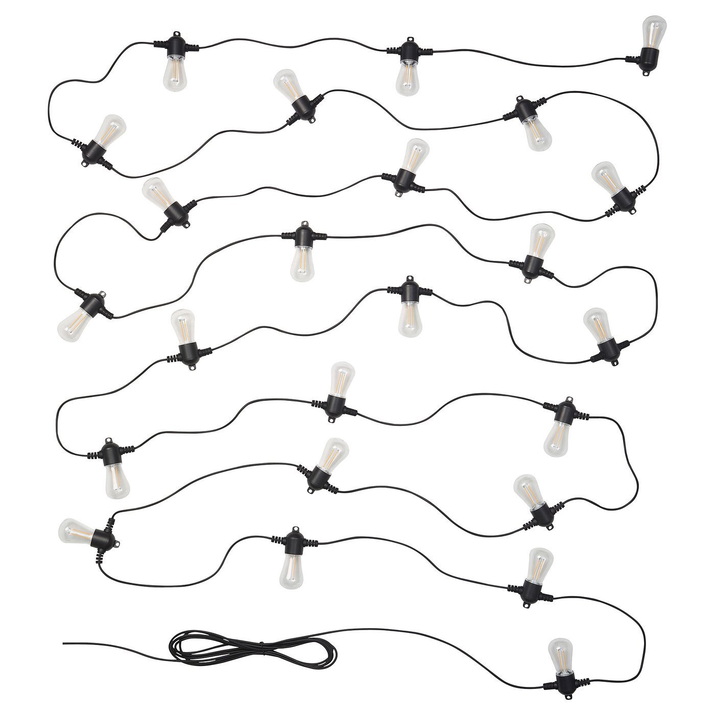 GARDJÄRN LED lighting chain with 24 lights, black/outdoor - IKEA Norway