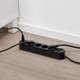 KOPPLA 4-way socket with 2 USB ports, black, 3.0 m - IKEA Norway