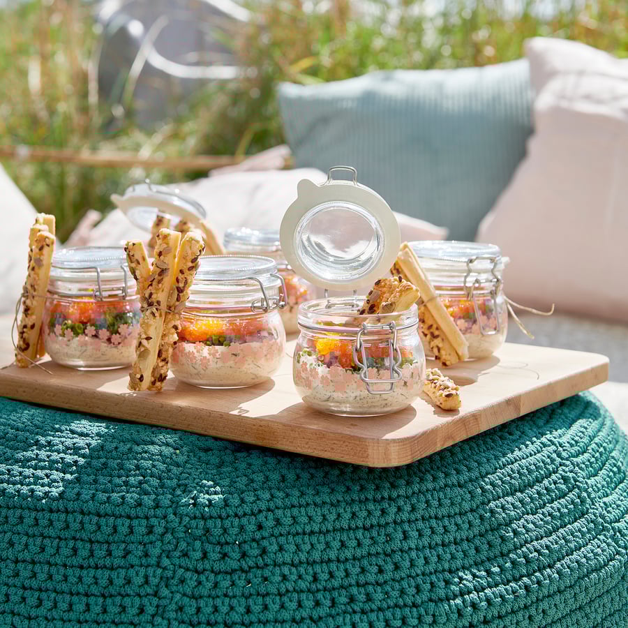 KORKEN jar with lid, clear glass, 13 cl - IKEA Norway