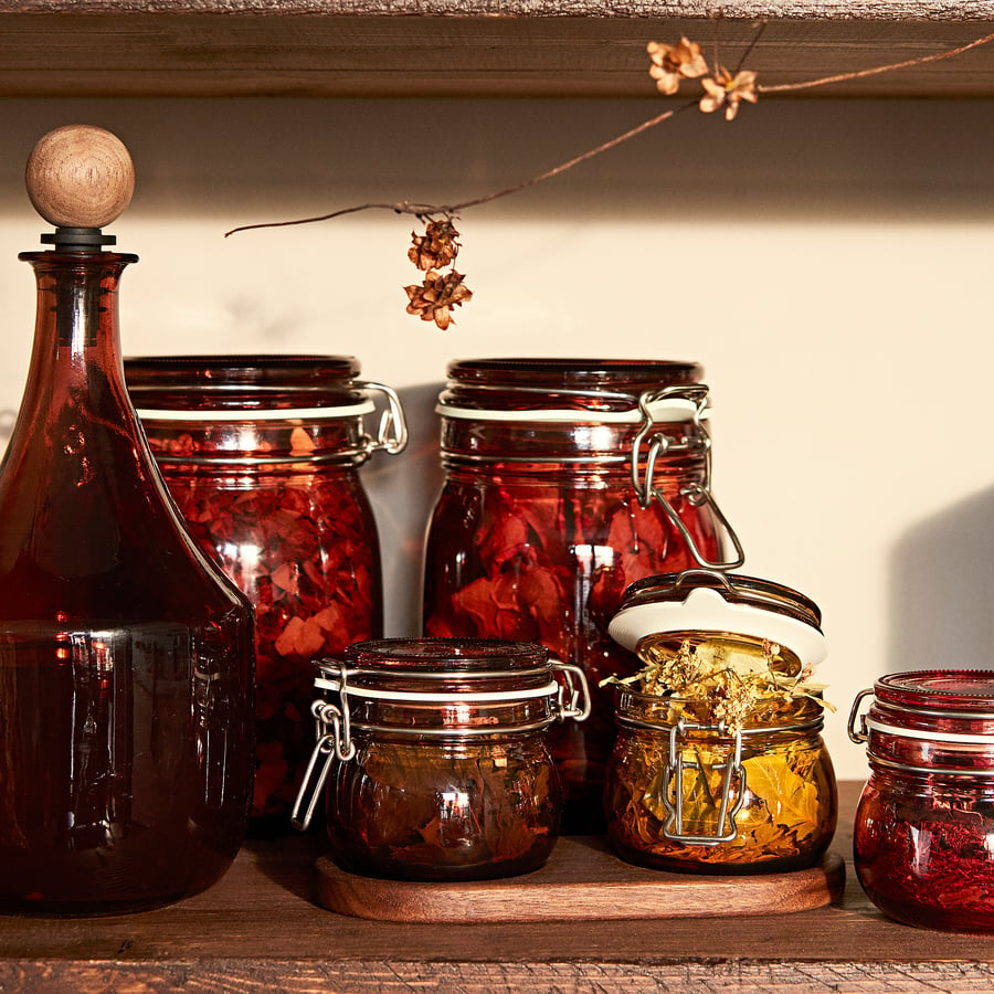 KRÖSAMOS jar with lid, multicolour, 13 cl - IKEA Norway