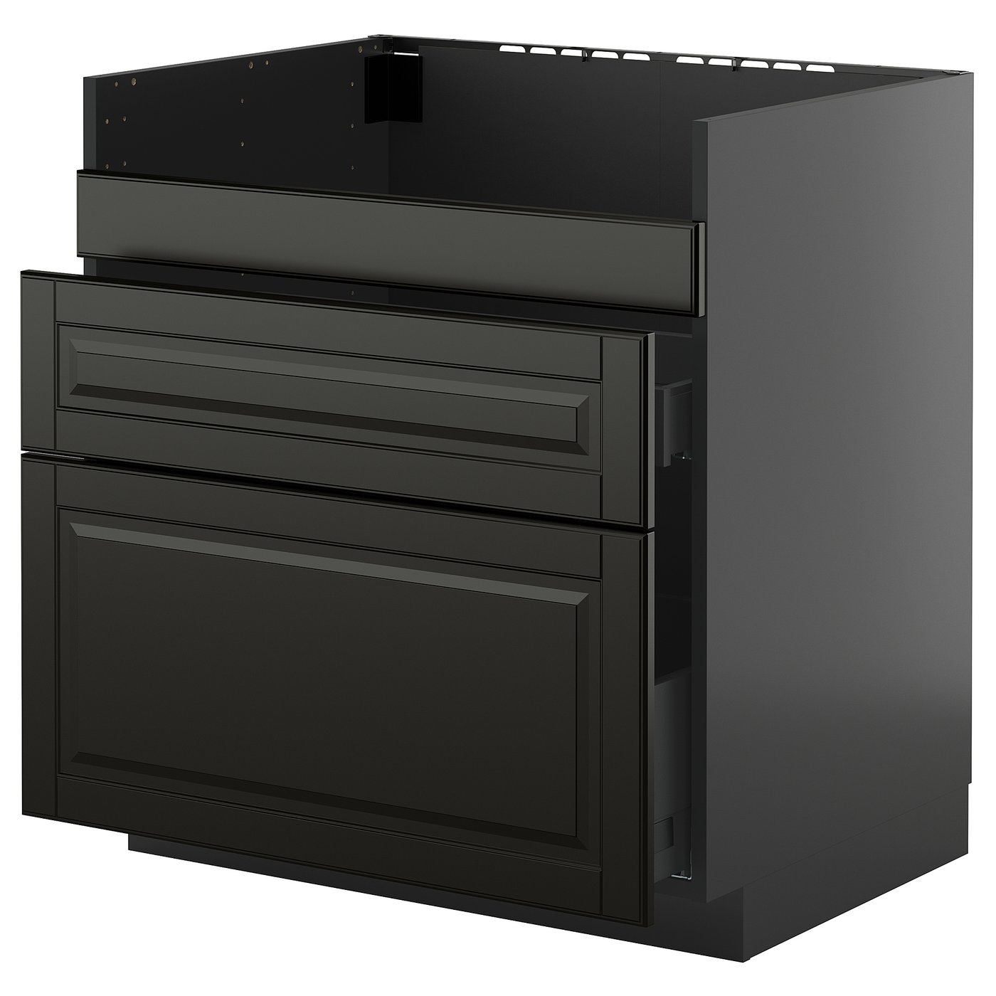 METOD / KNIVSHULT base cb f HAVSEN snk/3 frnts/2 drws, black-grey ...