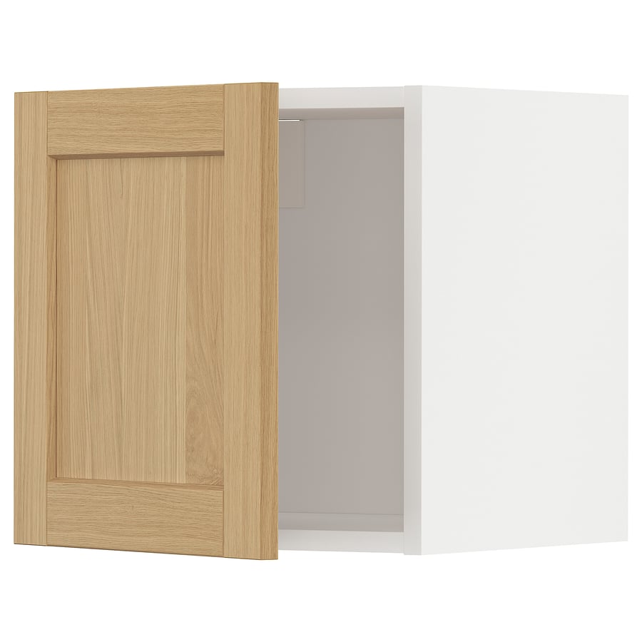 METOD wall cabinet, white/Forsbacka oak, 40x40 cm - IKEA Norway