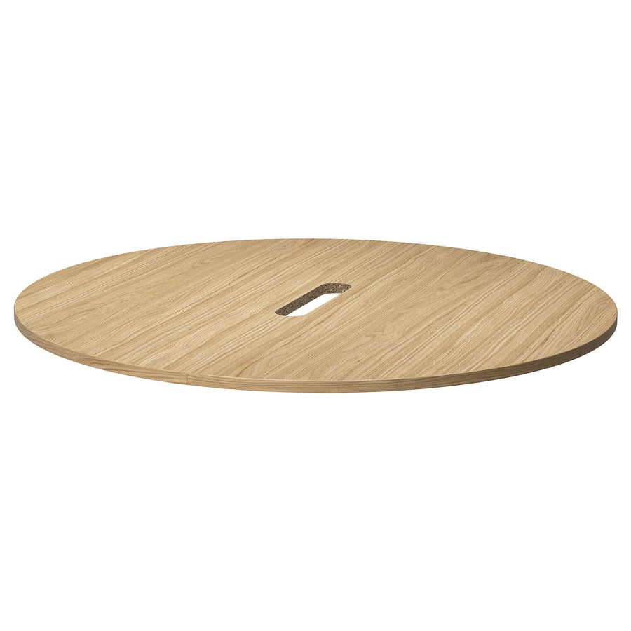 MITTZON table top, round/oak veneer, 120 cm - IKEA Norway