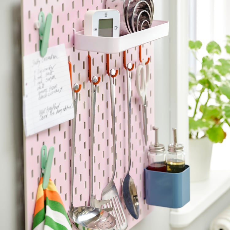 SKÅDIS pegboard, beige/pink, 56x56 cm - IKEA Norway