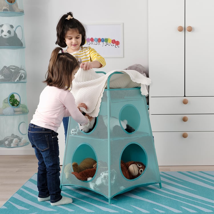 TIGERFINK storage with compartments, turquoise - IKEA Norway