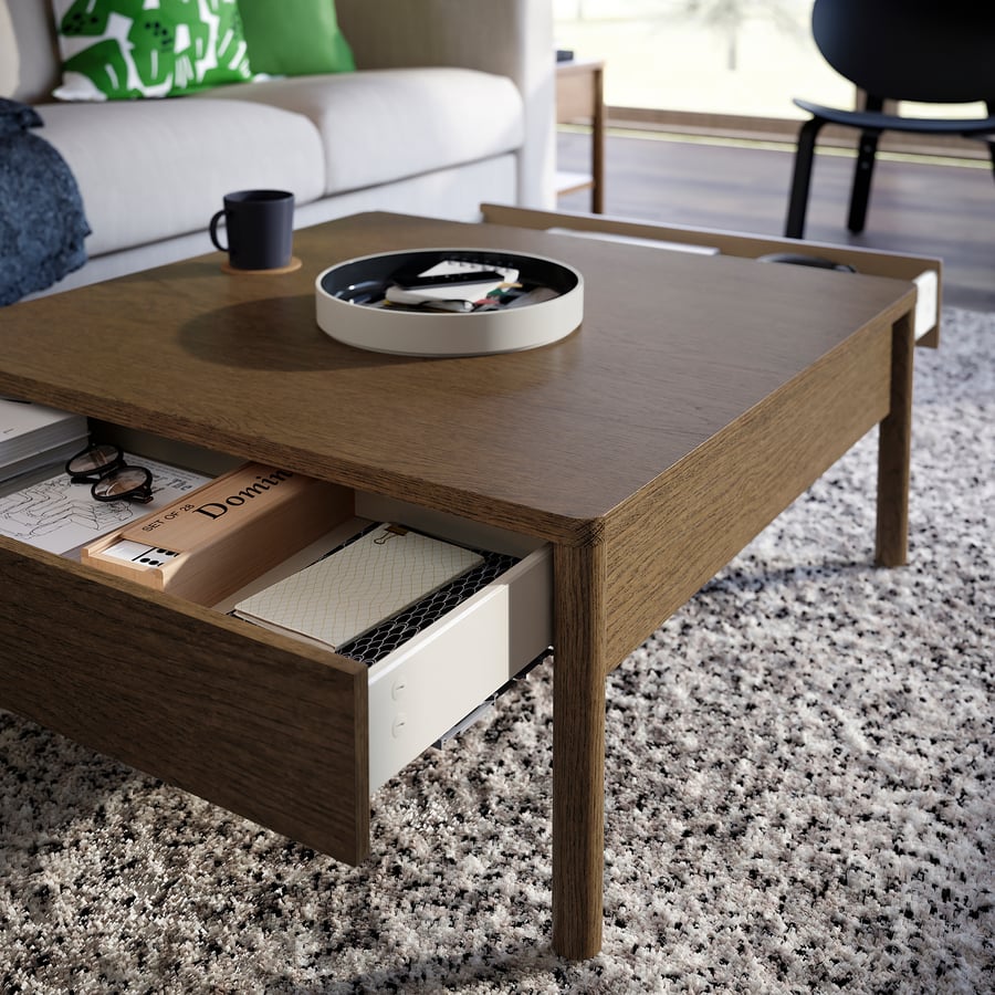 TONSTAD coffee table, brown stained oak veneer, 84x82 cm - IKEA Norway