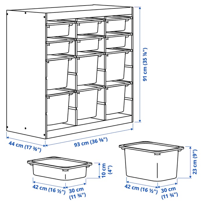 TROFAST storage combination with boxes, room divider light white ...