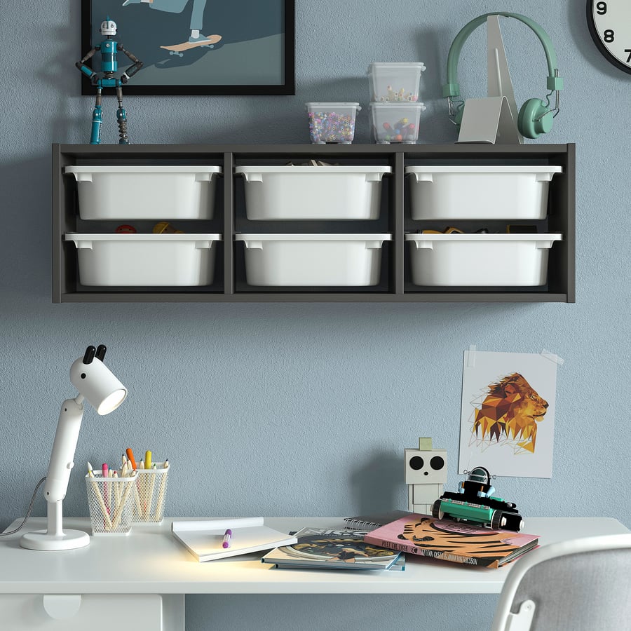 TROFAST wall storage, grey/white, 99x21x30 cm - IKEA Norway