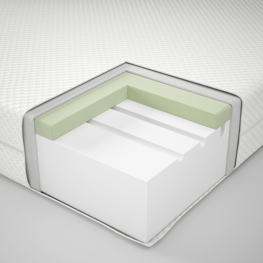 ÅBYGDA polyeter-/skummadrass, fast/hvit, 140x200 cm - IKEA