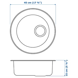 BOHOLMEN Innbyggingskum, 1 kum, rustfritt stål, 45 cm - IKEA
