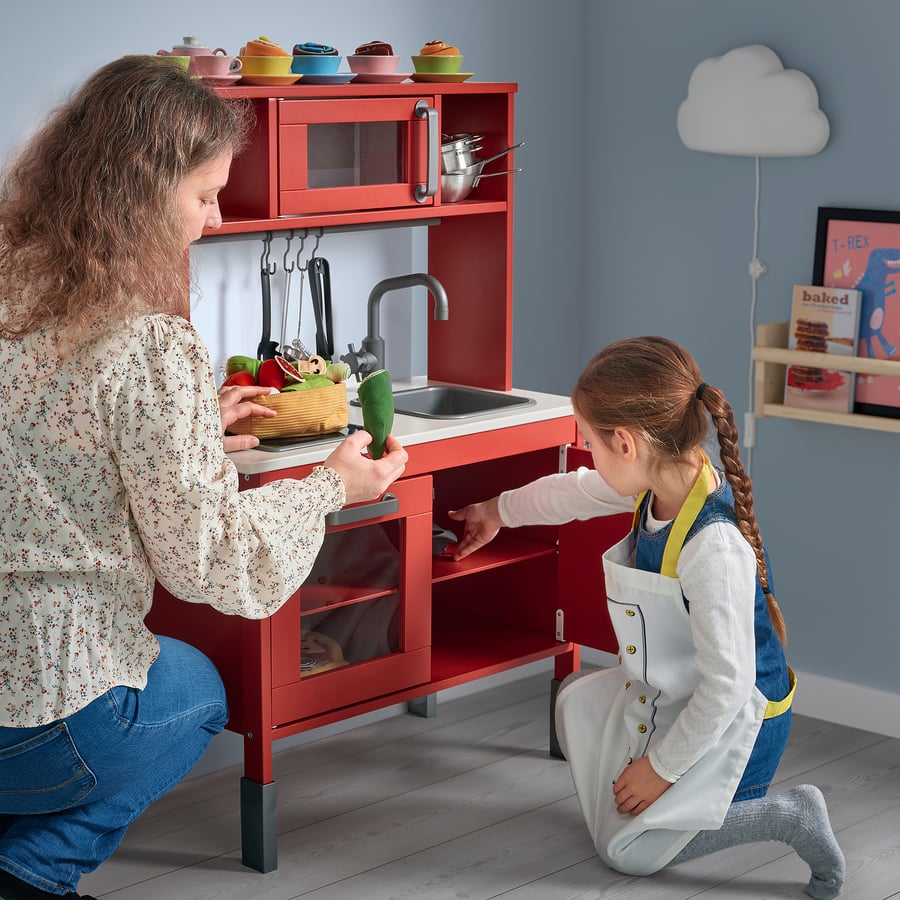DUKTIG lekekjøkken, rød, 72x40x109 cm - IKEA