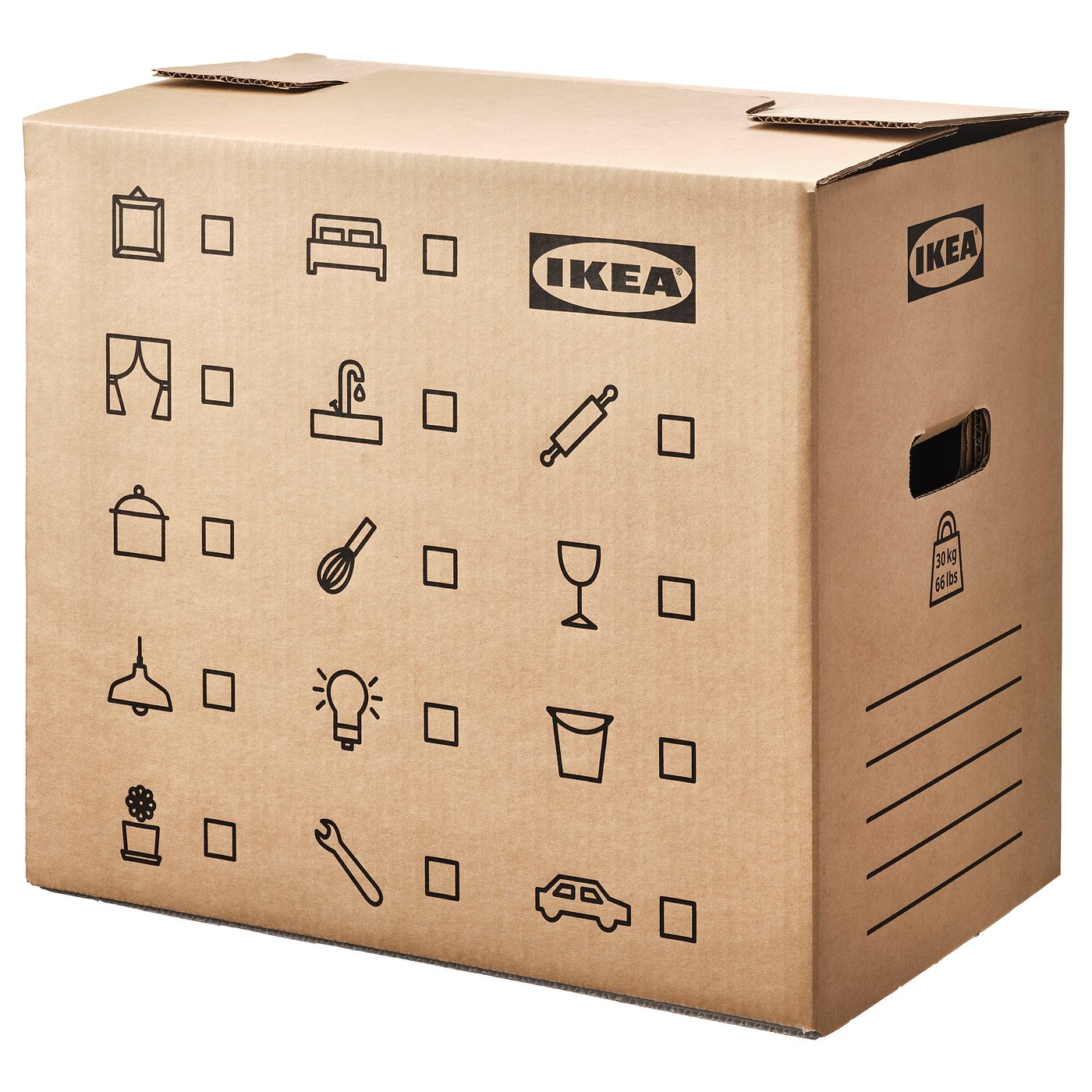DUNDERGUBBE Flytteeske, brun, 50x31x40 cm - IKEA