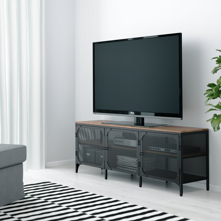 FJÄLLBO TV-benk, svart, 150x36x54 cm - IKEA