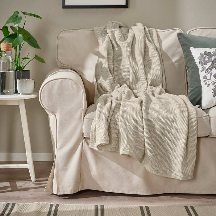 HUMLEMOTT pledd, offwhite, 130x170 cm - IKEA