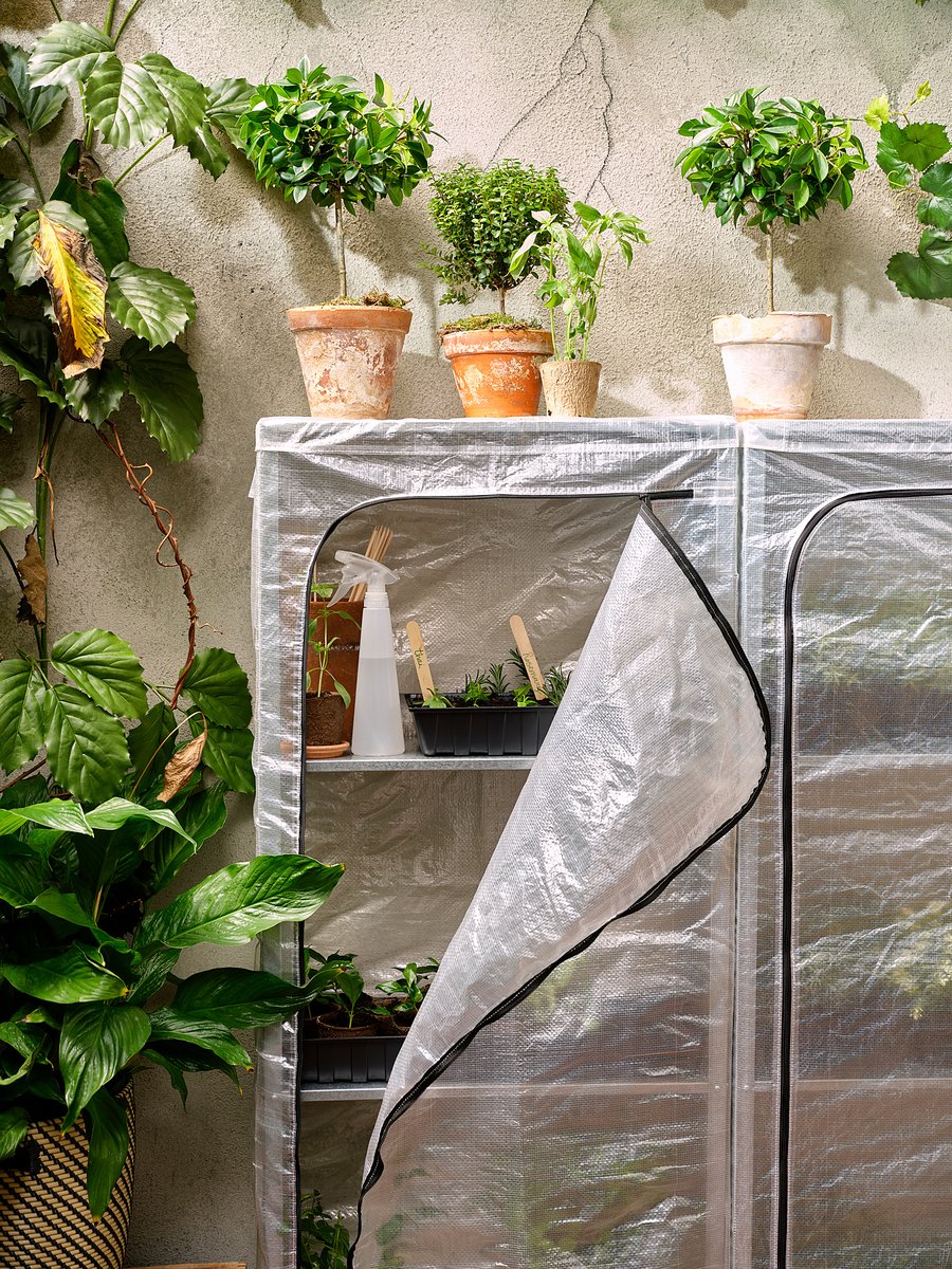 HYLLIS hylle med trekk, transparent, 60x27x140 cm - IKEA