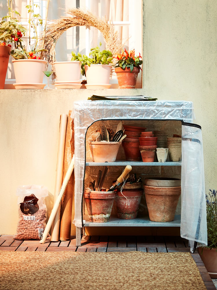 HYLLIS hylle med trekk, transparent, 60x27x74 cm - IKEA