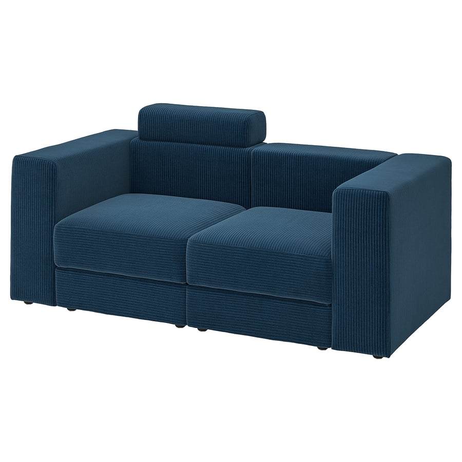 JÄTTEBO 2-seters modulsofa, med nakkestøtte/Samsala mørk blå - IKEA