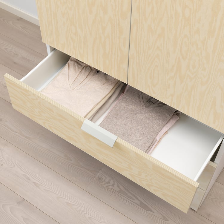 KALBÅDEN skuff, hvit/livlig furumønster, 80x42x20 cm - IKEA