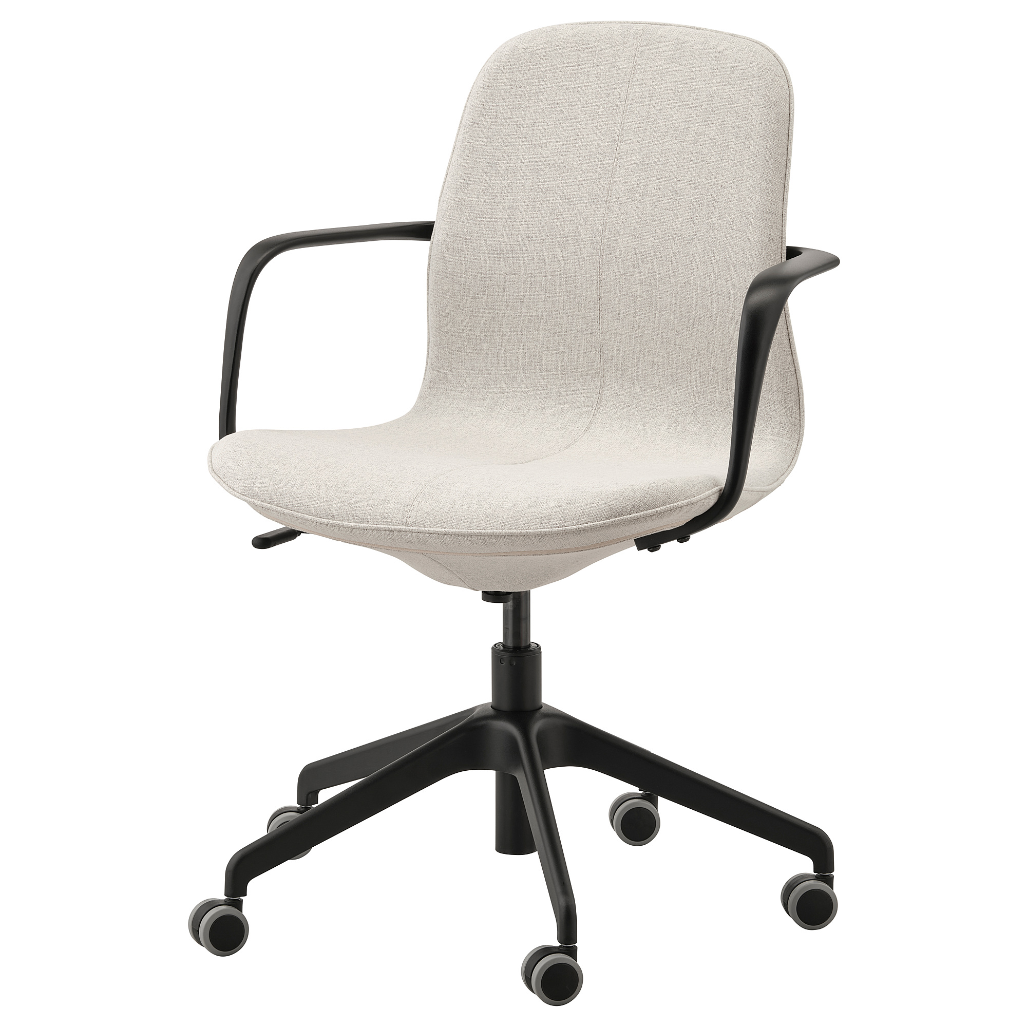 LÅNGFJÄLL Kontorstol med armlener - Gunnared beige/svart - IKEA