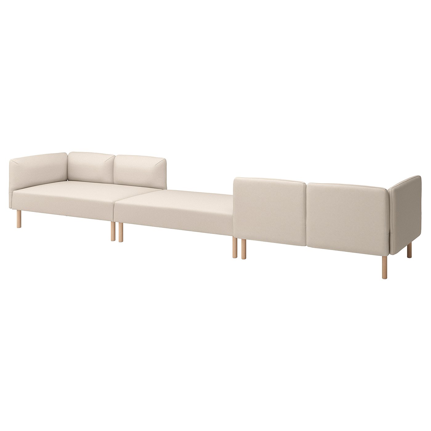 LILLEHEM 6-seters modulsofa, Vissle/beige tre - IKEA