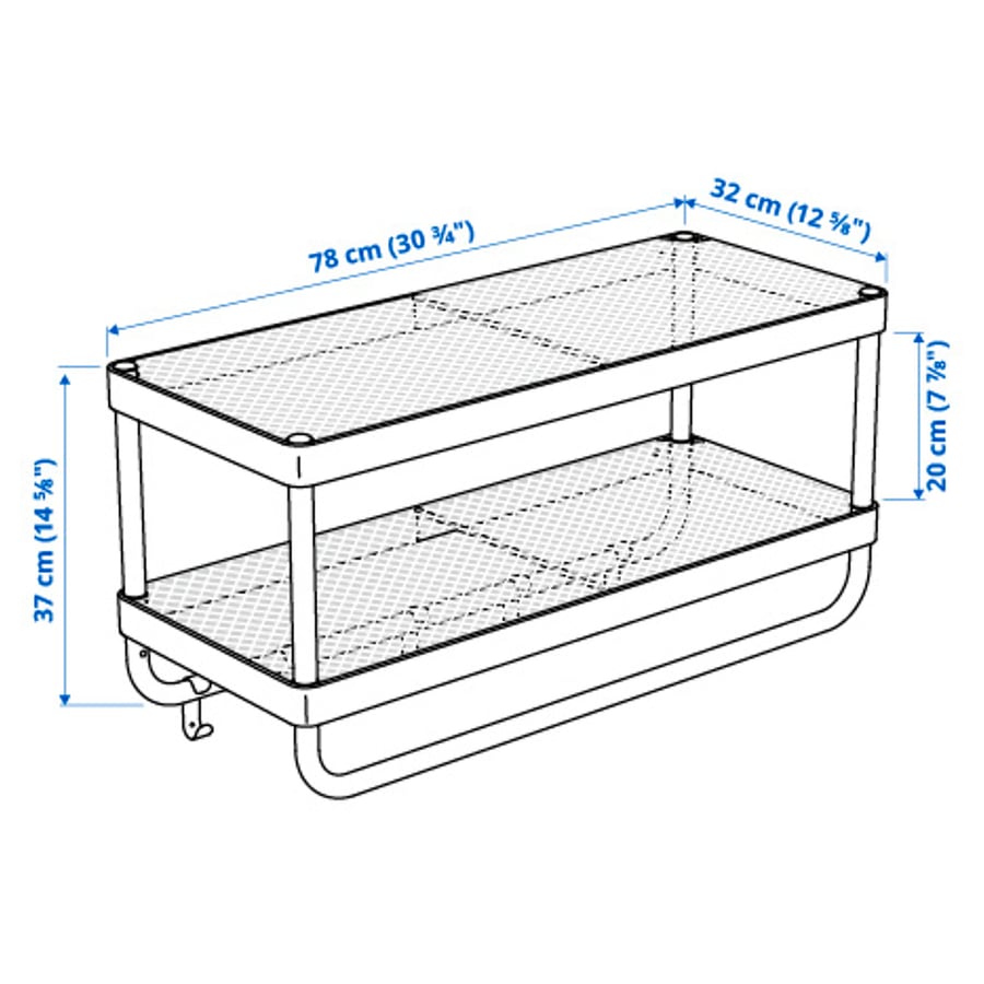 MACKAPÄR hattehylle, hvit, 78 cm - IKEA