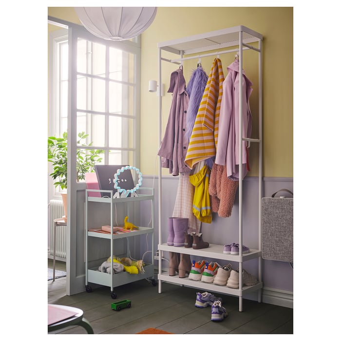 MACKAPÄR kleshenger med skooppbevaring, hvit, 78x32x200 cm - IKEA