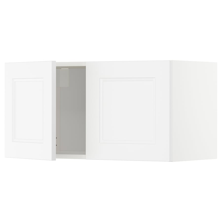 METOD veggskap med 2 dører, hvit/Axstad matt hvit, 80x40 cm - IKEA
