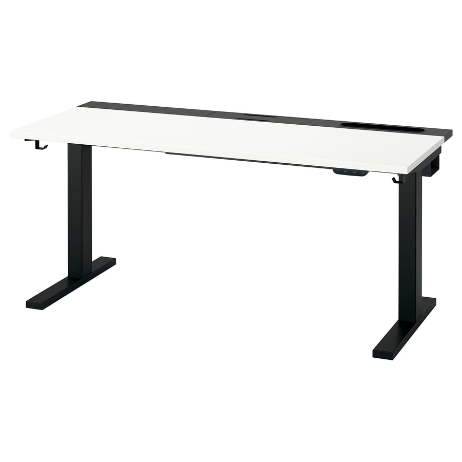 MITTZON skrivebord hev/senk, elektrisk hvit/svart, 140x60 cm - IKEA