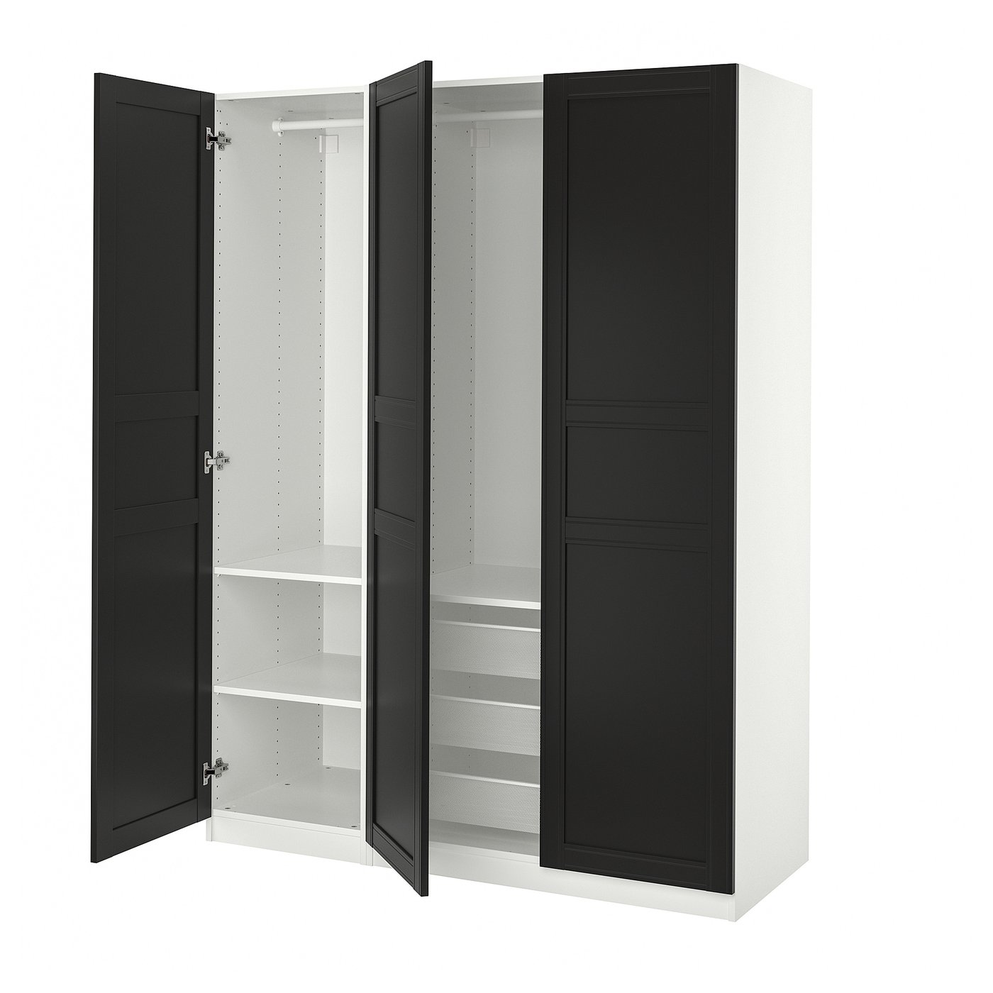 PAX / FLISBERGET garderobekombinasjon, hvit/antrasitt, 150x60x201 cm - IKEA