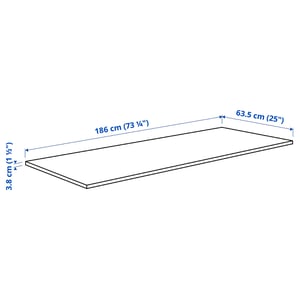 PINNARP Benkeplate, ask, finer, 186x3.8 cm - IKEA