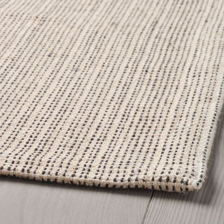 TIPHEDE teppe, flatvevd, natur/svart, 120x180 cm - IKEA