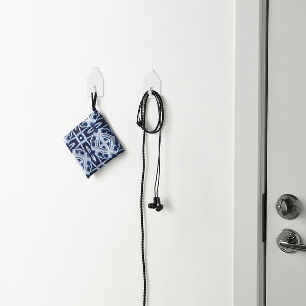 TIPPVAGN knagg, selvklebende, hus/hvit - IKEA