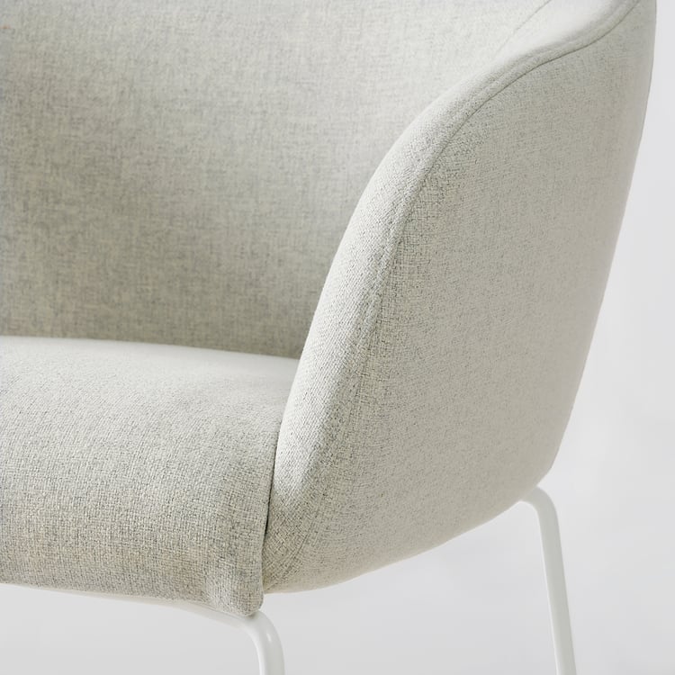 TOSSBERG stol, metall hvit/Gunnared beige - IKEA