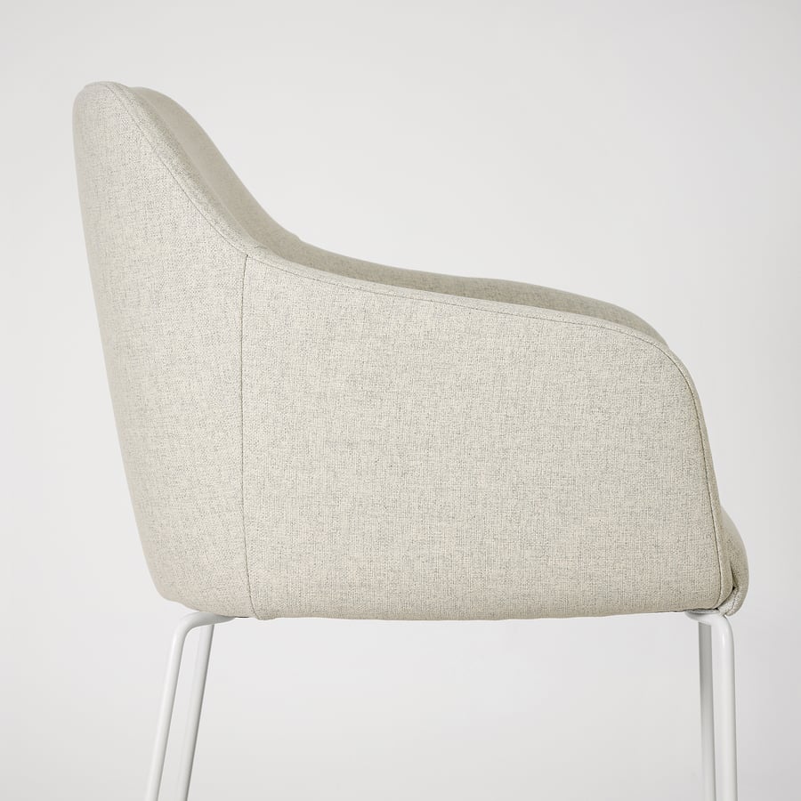 TOSSBERG stol, metall hvit/Gunnared beige - IKEA