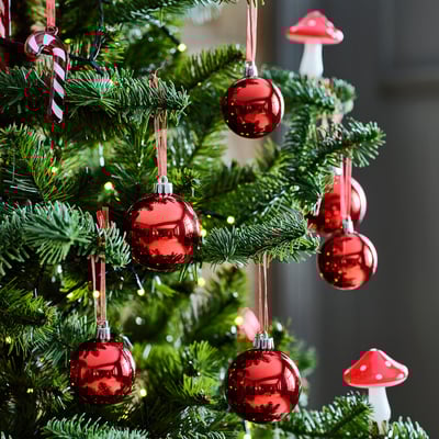 VINTERFINT juletrepynt, 20 stk., kule rød - IKEA