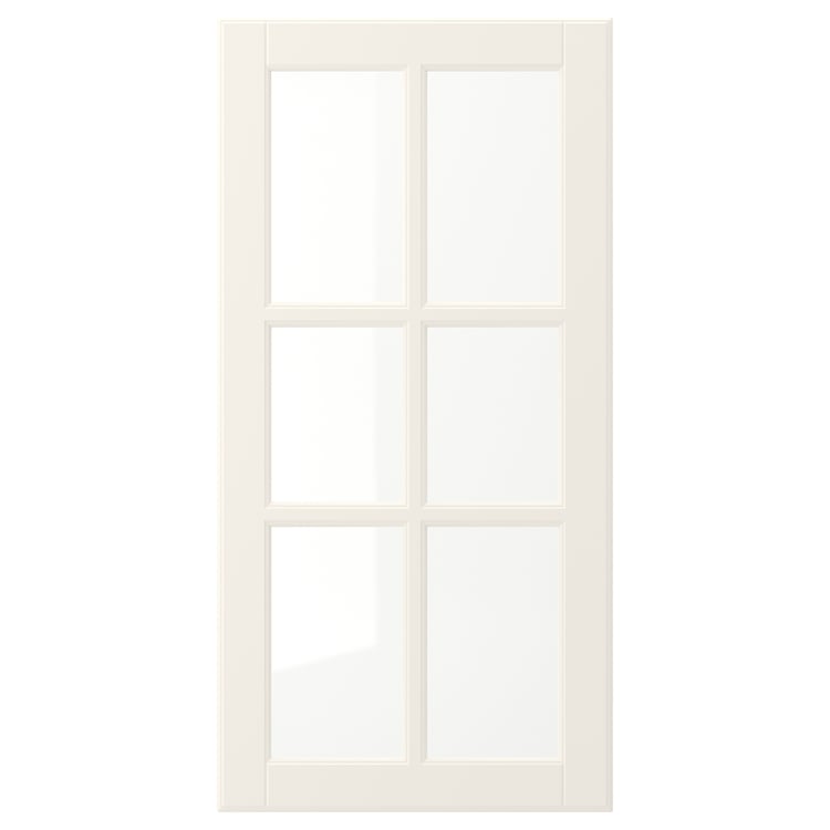 BODBYN glass door, off-white, 40x80 cm - IKEA