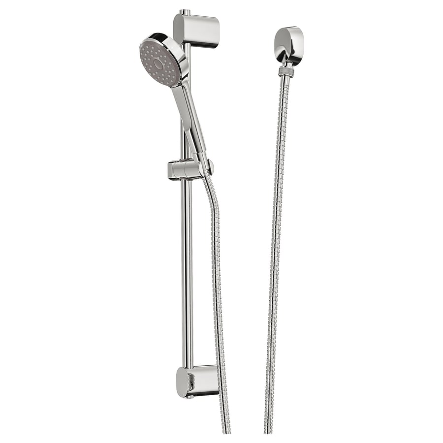BROGRUND riser rail w handshower/wall outlet, chrome-plated - IKEA