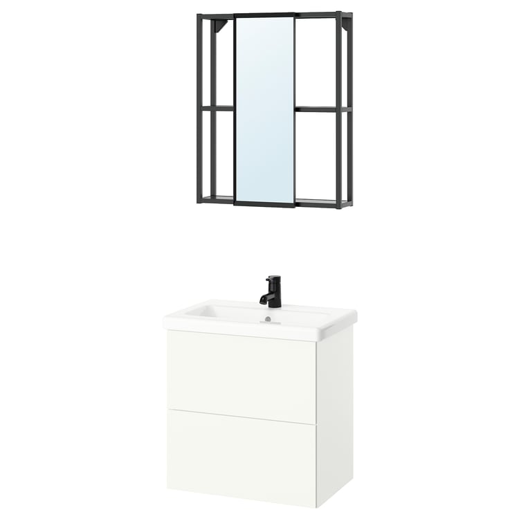 ENHET bathroom, anthracite/white, 64x43x65 cm - IKEA