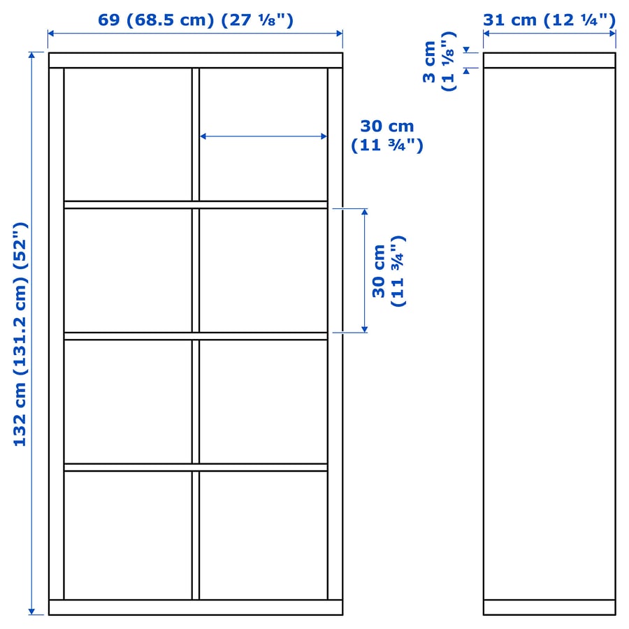 FLYSTA shelving unit, white, 69x132 cm - IKEA