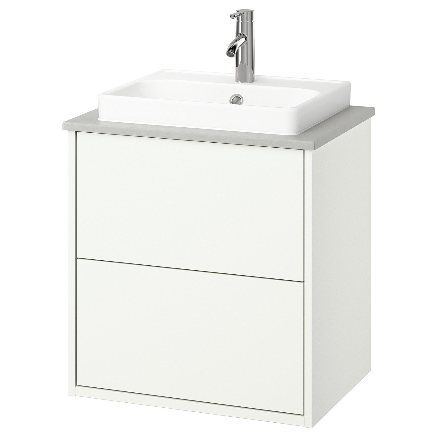 HAVBÄCK / ORRSJÖN wash-stnd w drawers/wash-basin/tap, white/grey stone ...