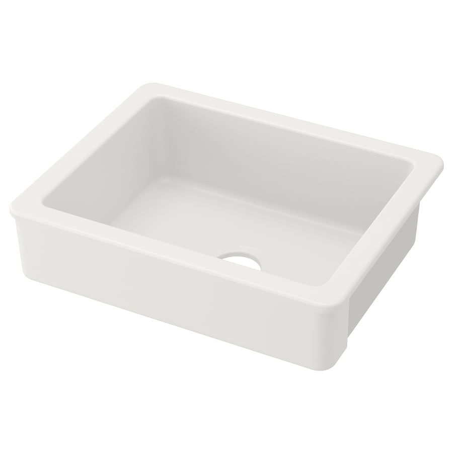 HAVSEN sink bowl w visible front, white, 62x48 cm - IKEA