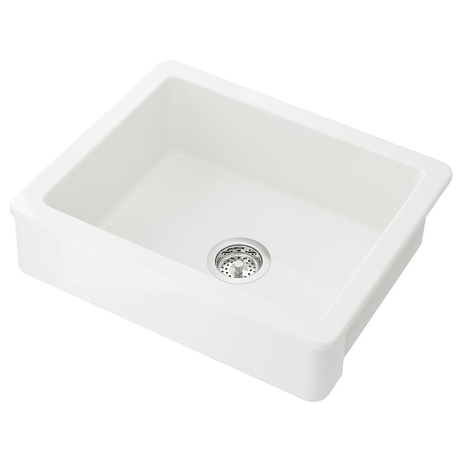 HAVSEN sink bowl w visible front, white, 62x48 cm - IKEA