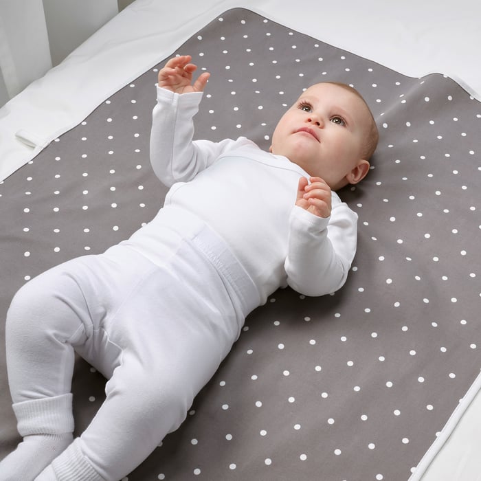 LEN babycare mat, dotted/grey, 90x70 cm - IKEA