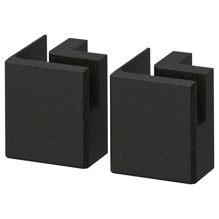 LERHYTTAN corner leg for decorative plinth, black stained, 8 cm - IKEA