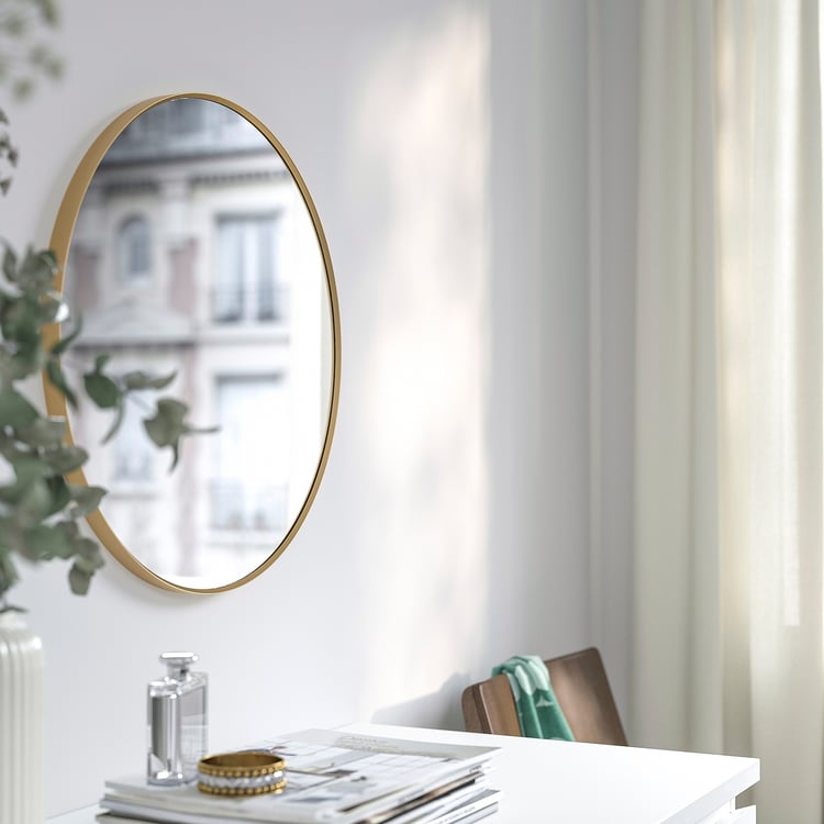 LINDBYN mirror, gold-colour, 50 cm - IKEA