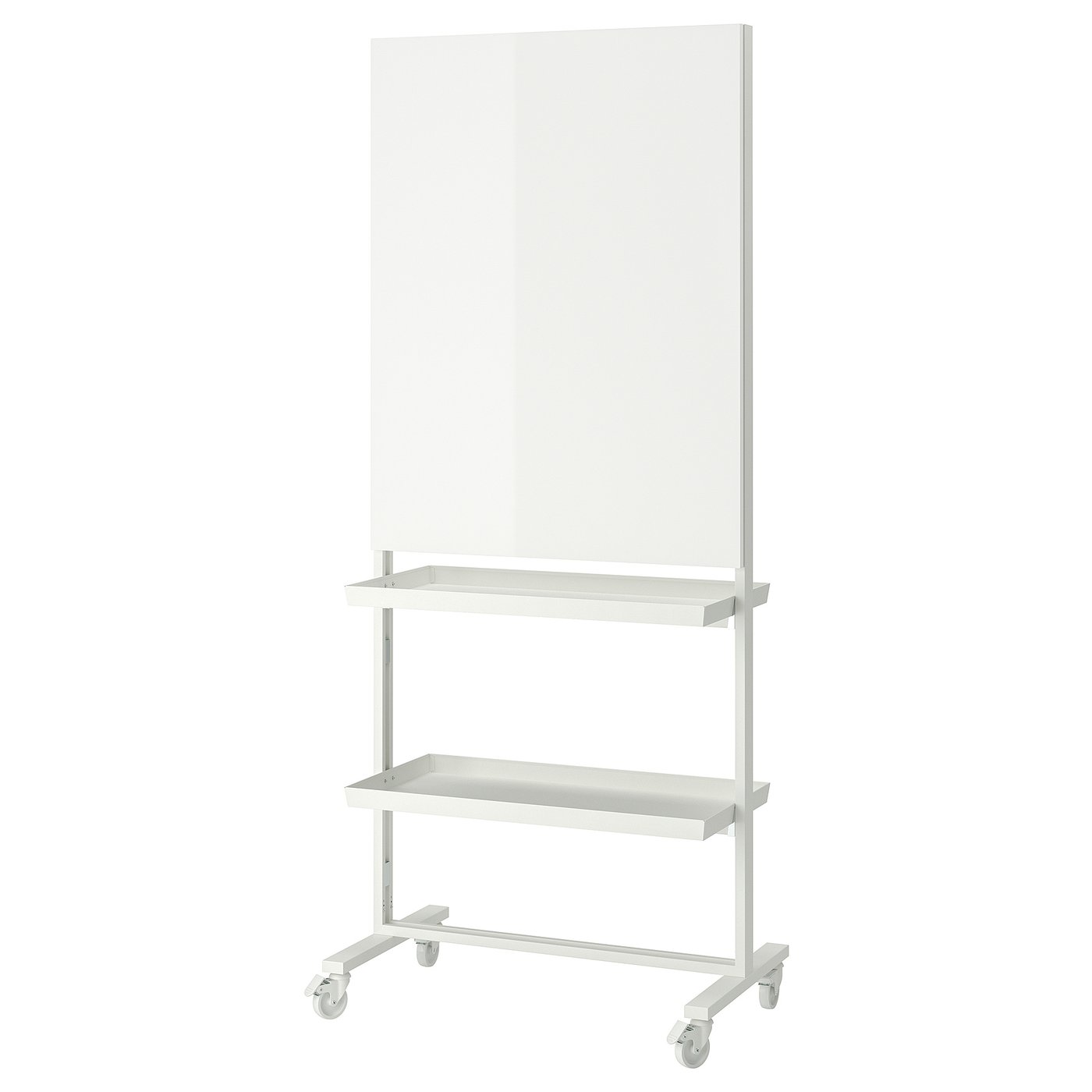 MITTZON frm w cstrs/whtbrd/disp shlf/cbl bx, white, 85x205 cm - IKEA