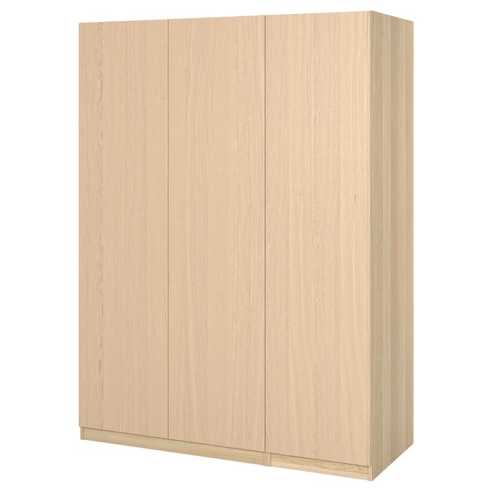 PAX / FORSAND wardrobe combination, white stained oak effect/white ...