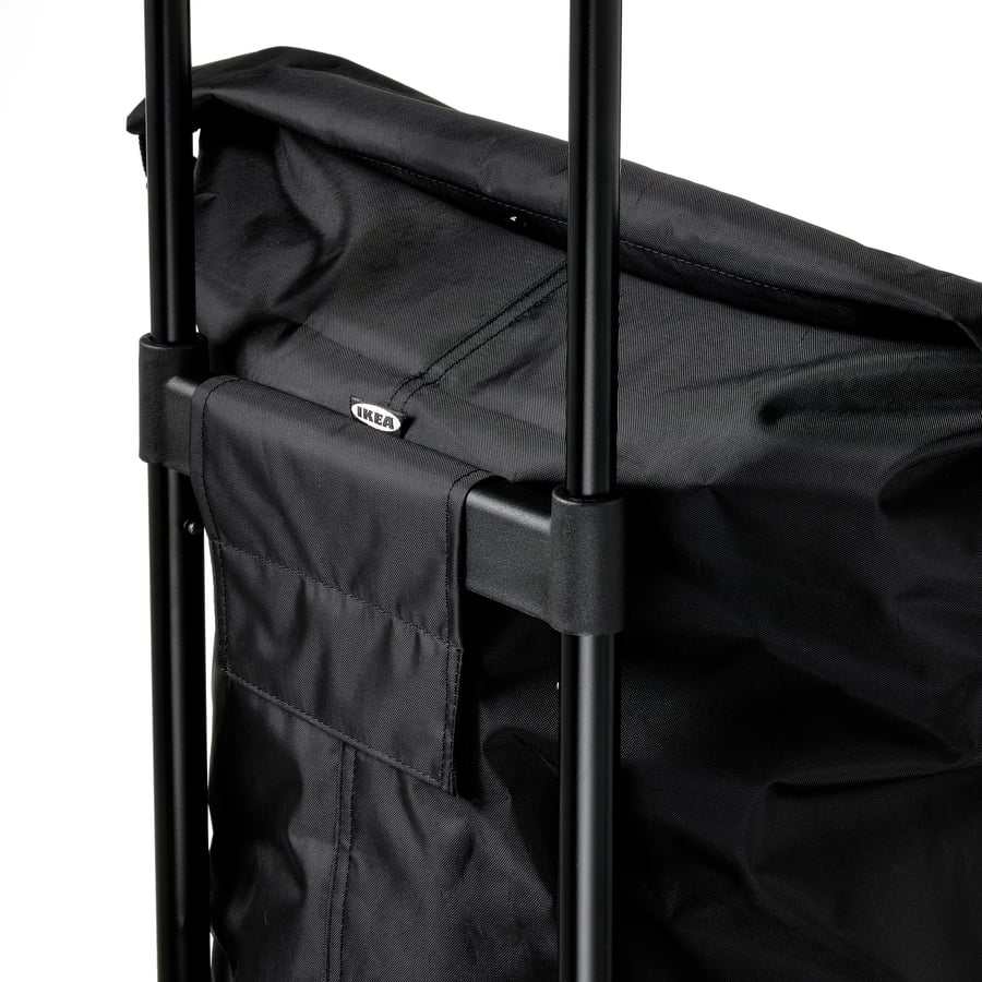RADARBULLE shopping bag on wheels, black, 33x24x68 cm/38 l - IKEA