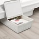 SOCKERBIT storage box with lid, white, 50x77x19 cm - IKEA